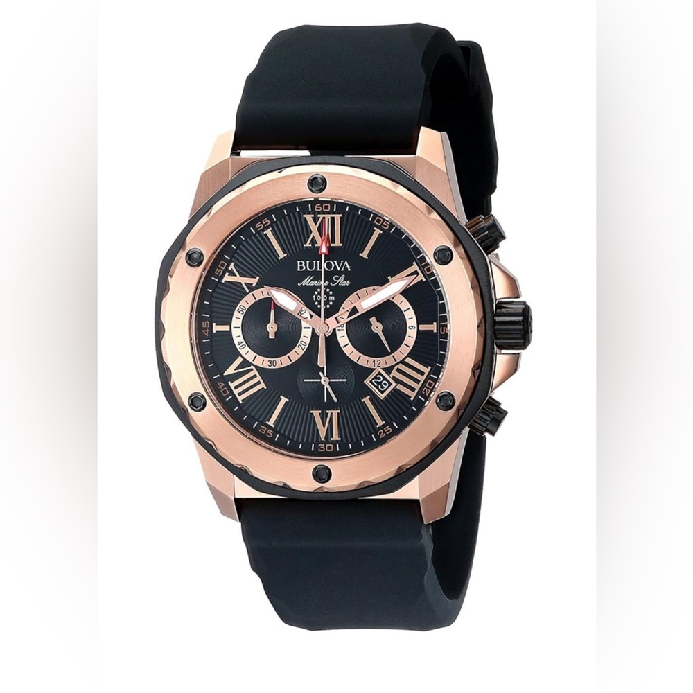 Bulova Marine Star Men's Watch Rubber Strap Watch - Gem